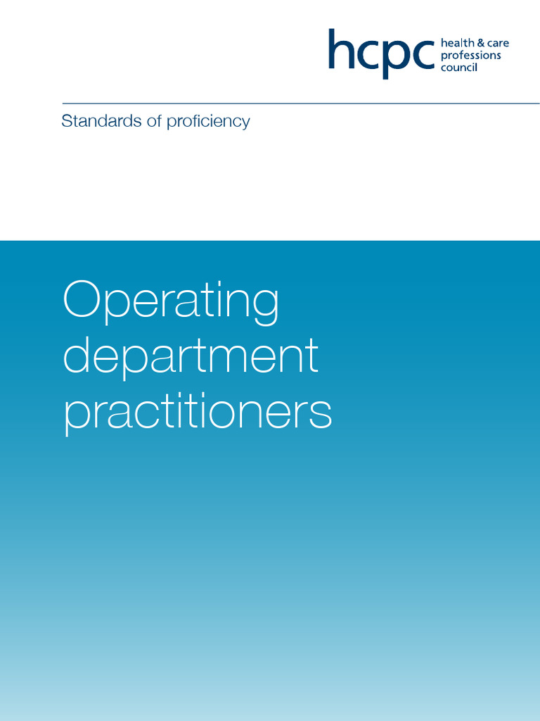 Standards of Proficiency - Operating Department Practitioners | PDF