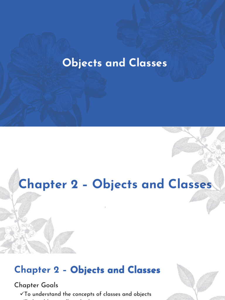 Chapter 2 Classes and Objects | PDF