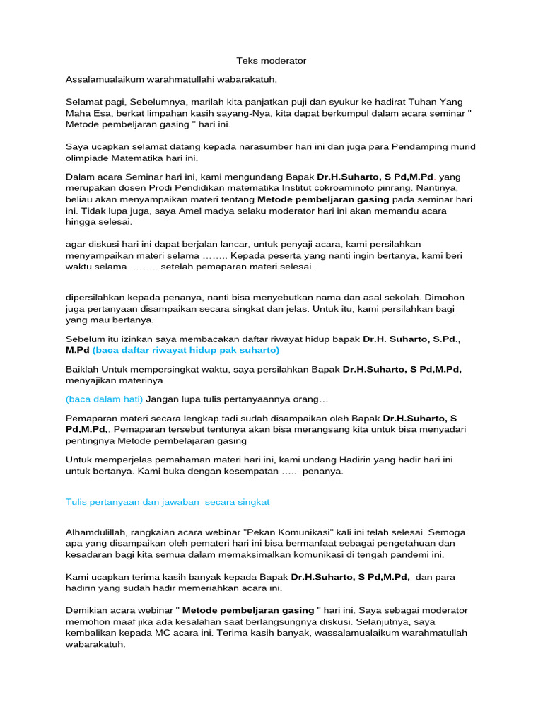 Teks Moderator | PDF
