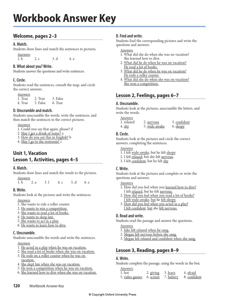 Eu2e 5 Workbook Answer Key | PDF