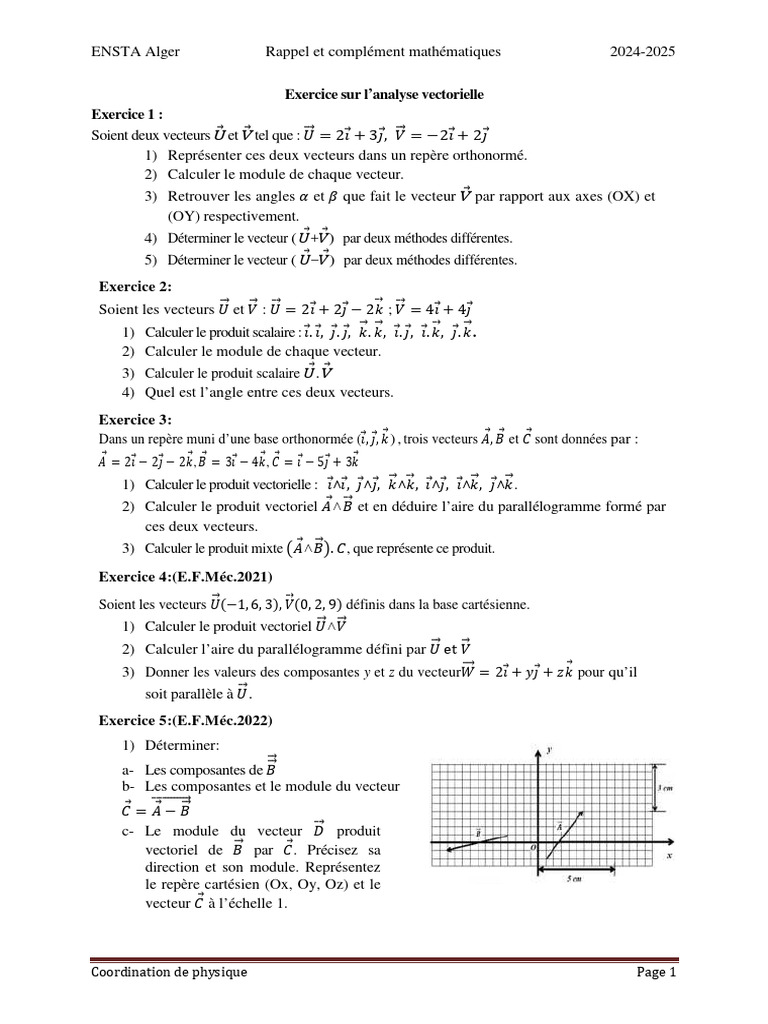 serie de td rappel mathématique (1) | PDF