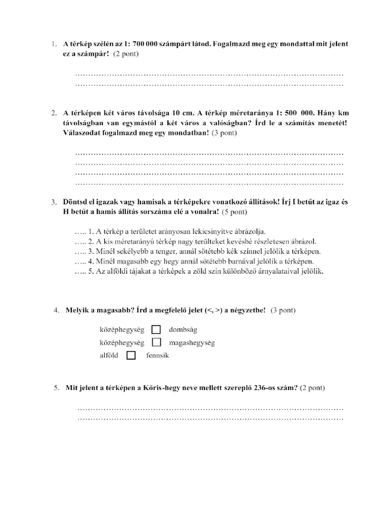 A térkép - dolgozat | PDF