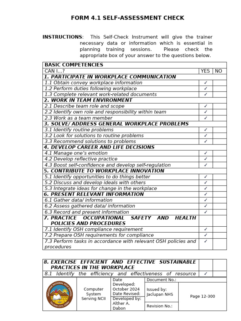 Prepare Training Needs Analysis Form | PDF