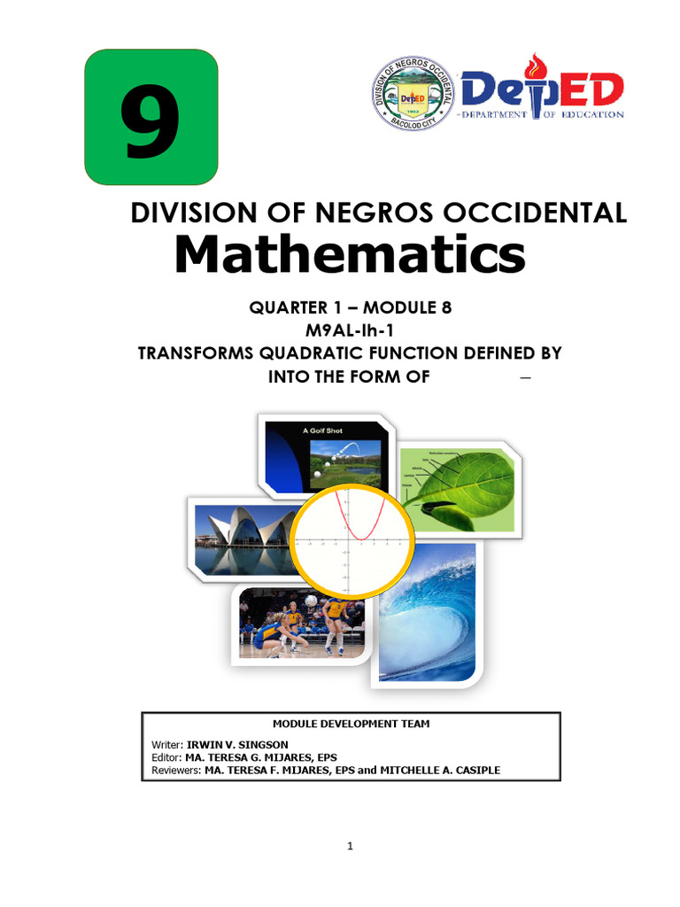 Math9 Q1 W7 8 Module 8 9 | PDF