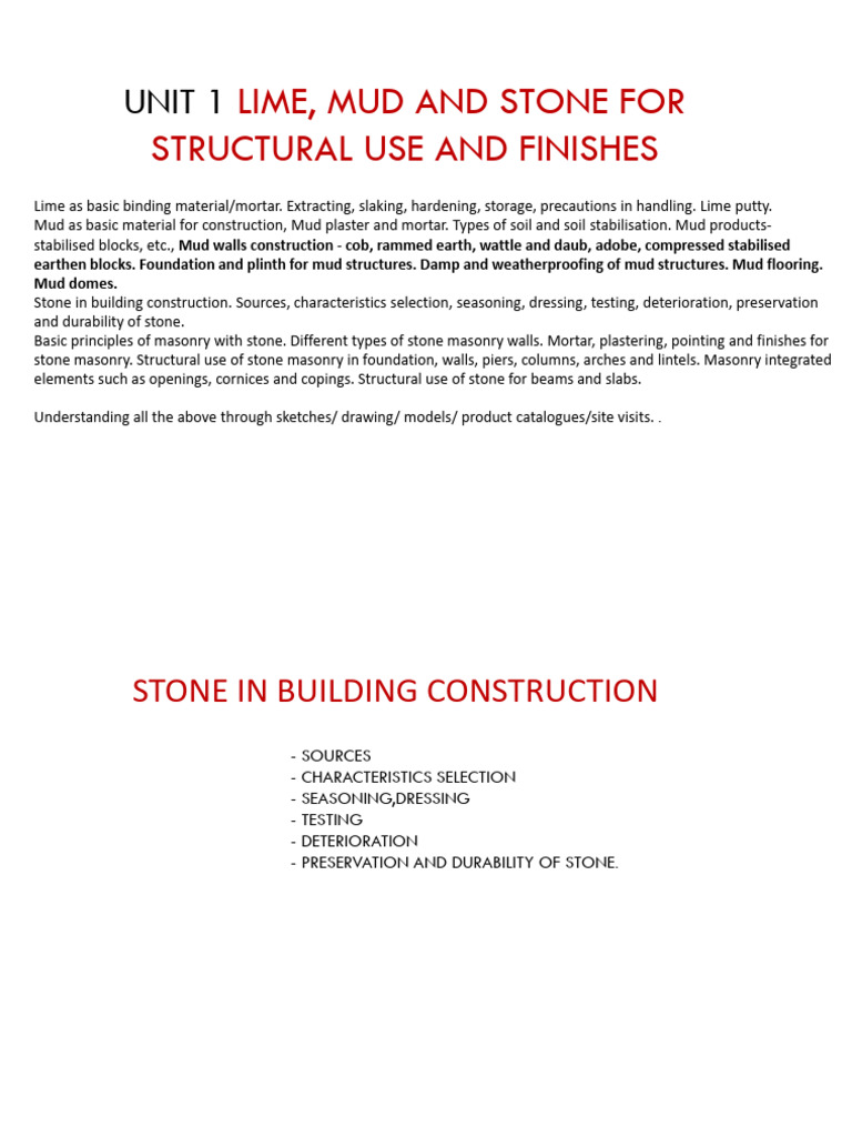 BMC Unit 1 Stone | PDF