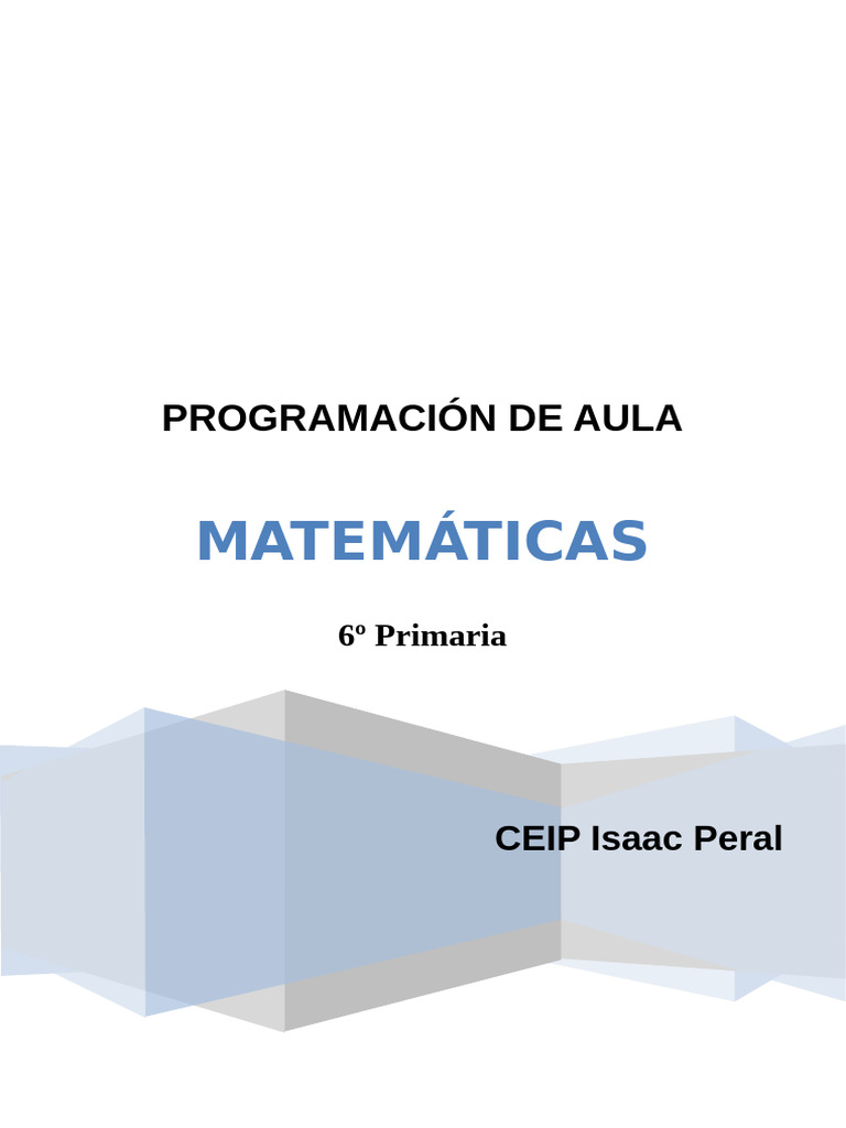 Programacion Aula Matematicas 6 | PDF