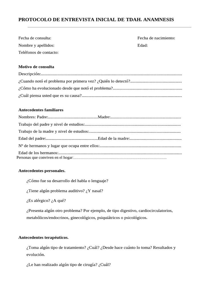 Anamnesis. Tadh | PDF