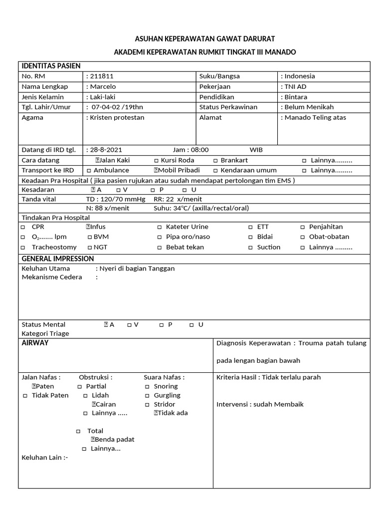 Format Askep Gadar | PDF