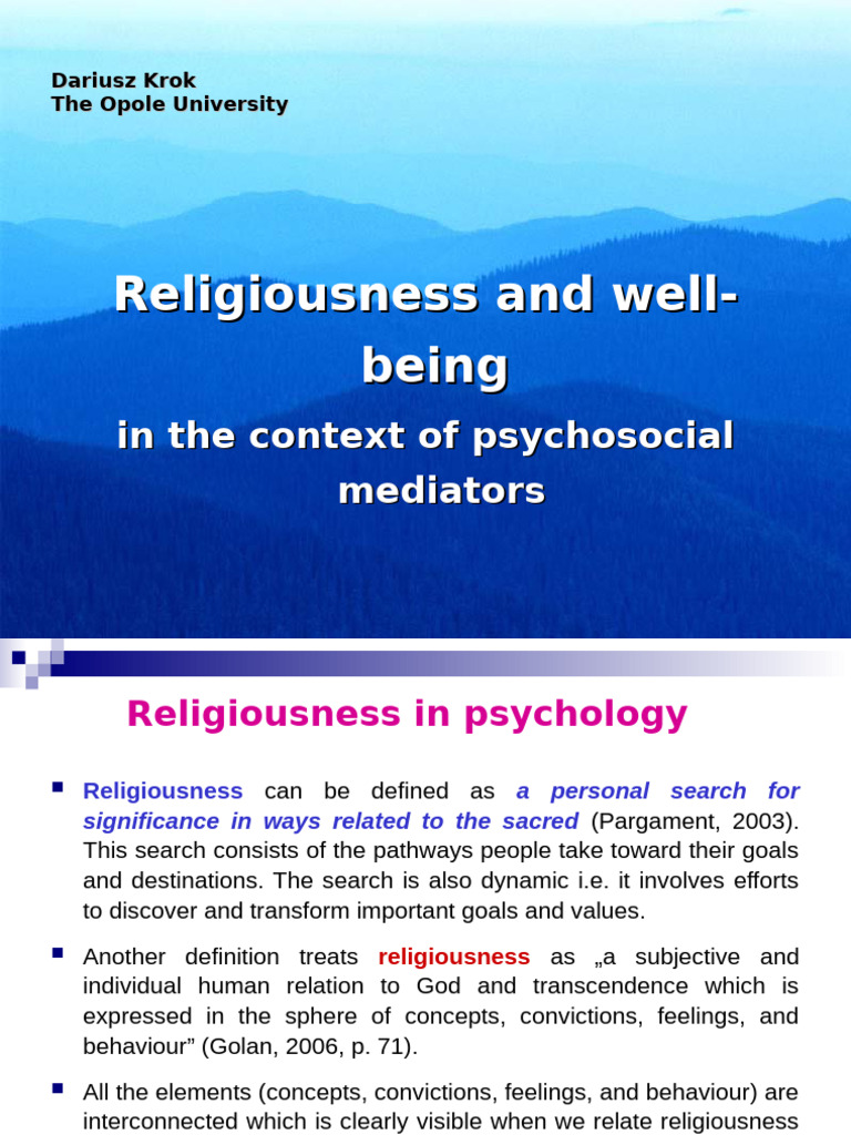 Religiousness and Well-Being | PDF