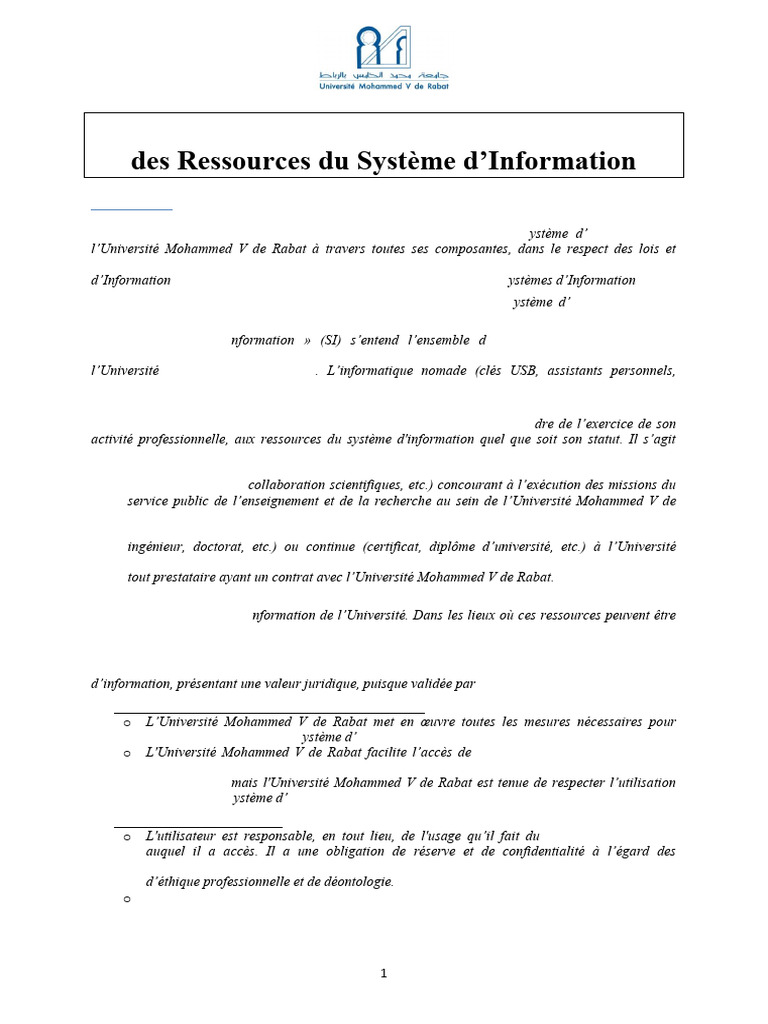 Chartes UM5R v5 Utilisateurs | PDF