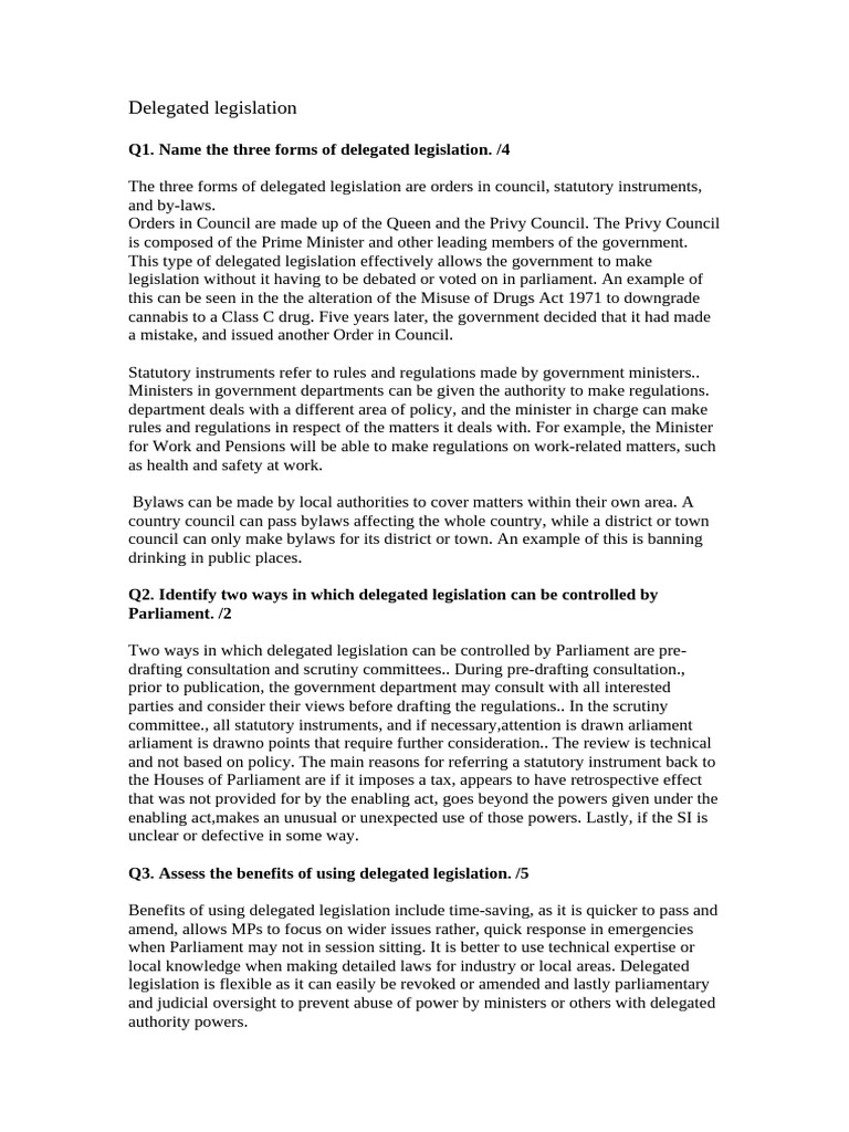 Delegated Legislation | PDF