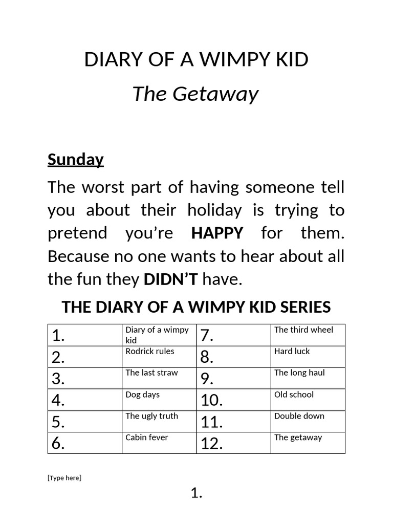 Diary of A Wimpy Kid | PDF