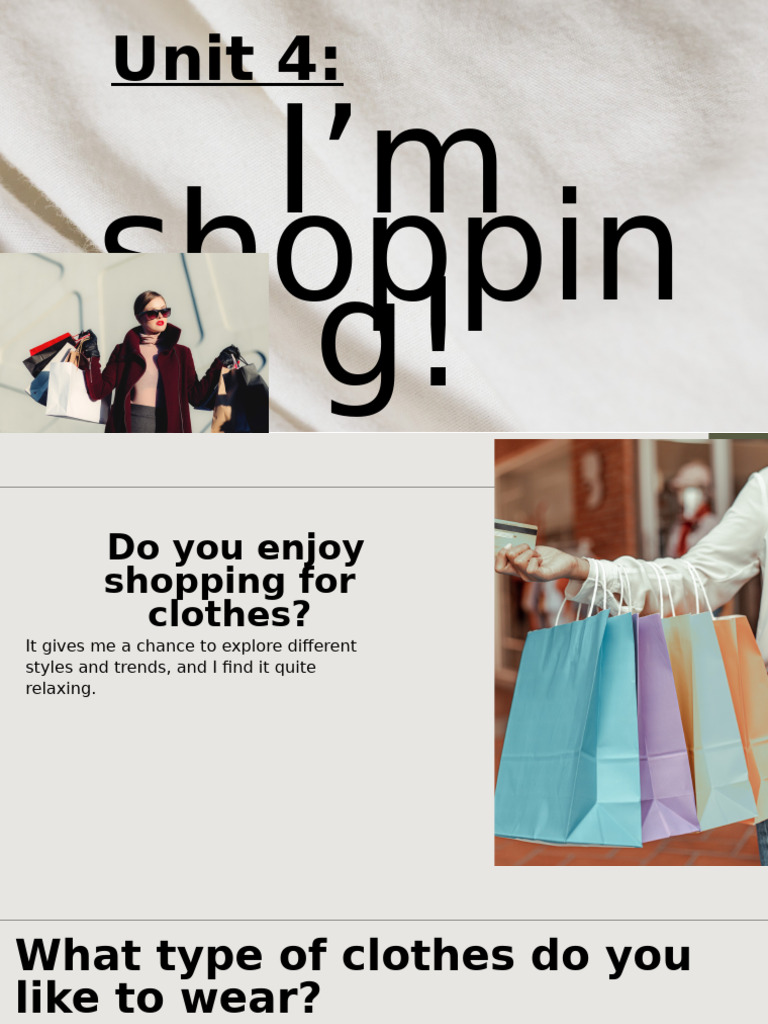 Unit 4 I'm Shopping! | PDF