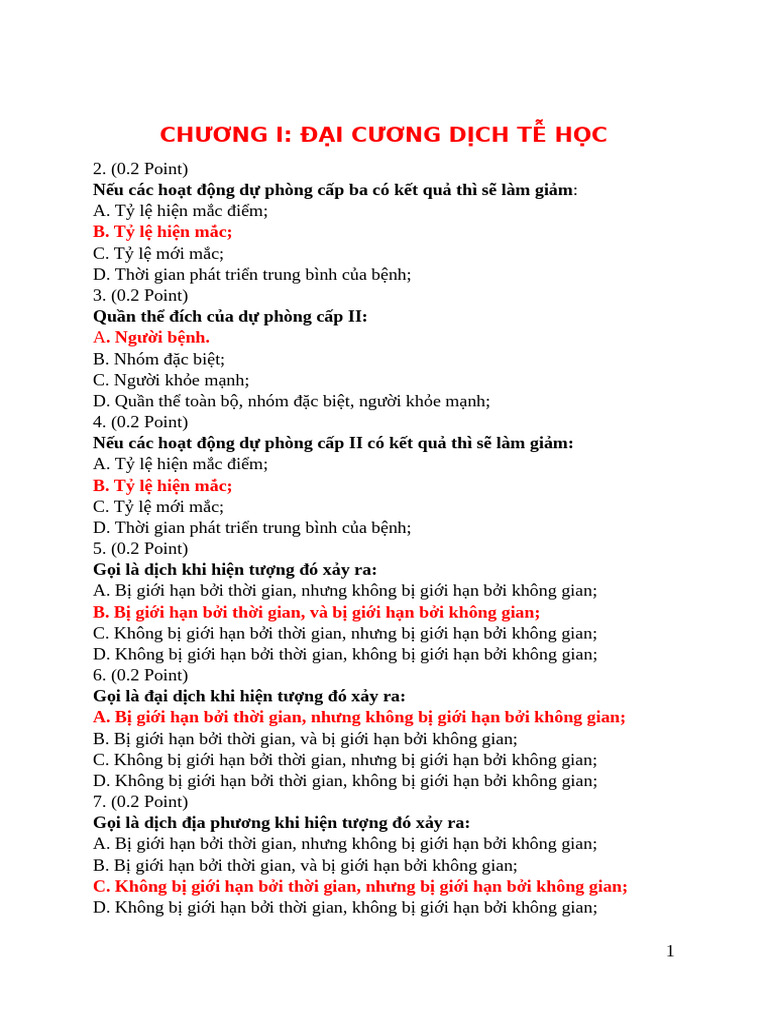 Đề cương DTH | PDF