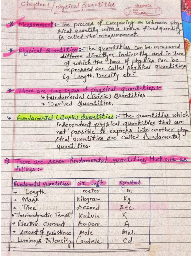 Class 11 Physics Unit One PDF Note | PDF