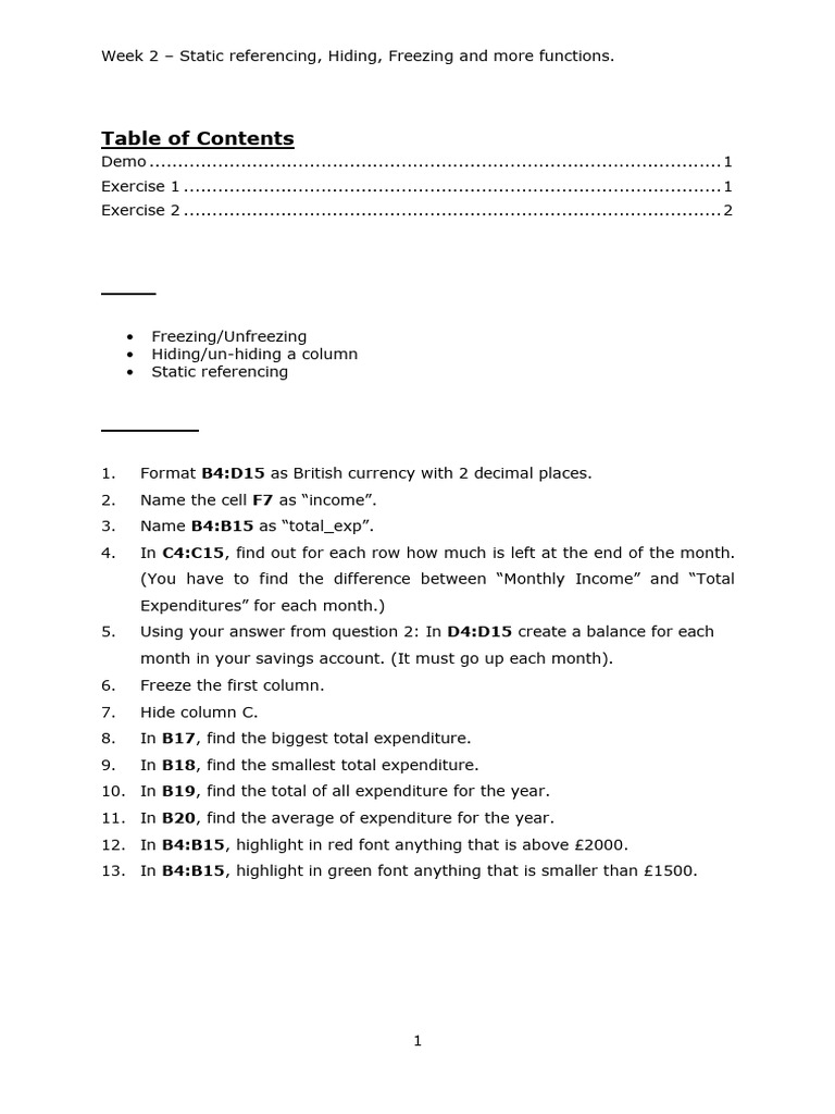 Task 2a Instructions - static referencing | PDF