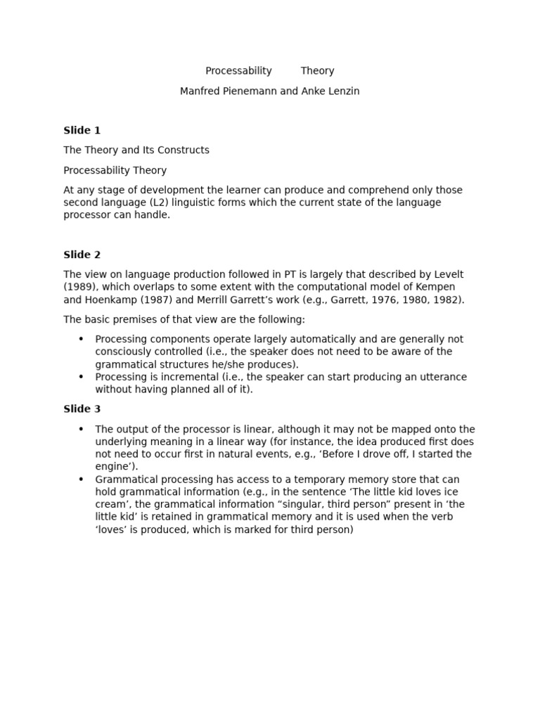 For PPT ProcessabilityTheory | PDF