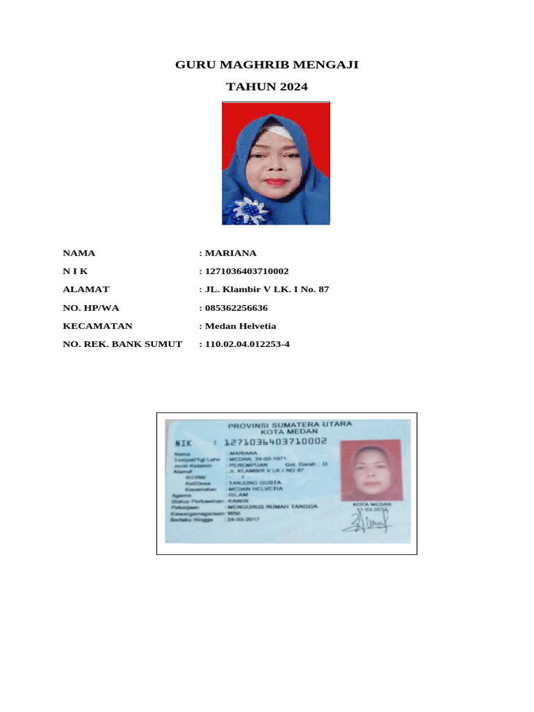 Blanko Magrib Mengaji Mariana | PDF