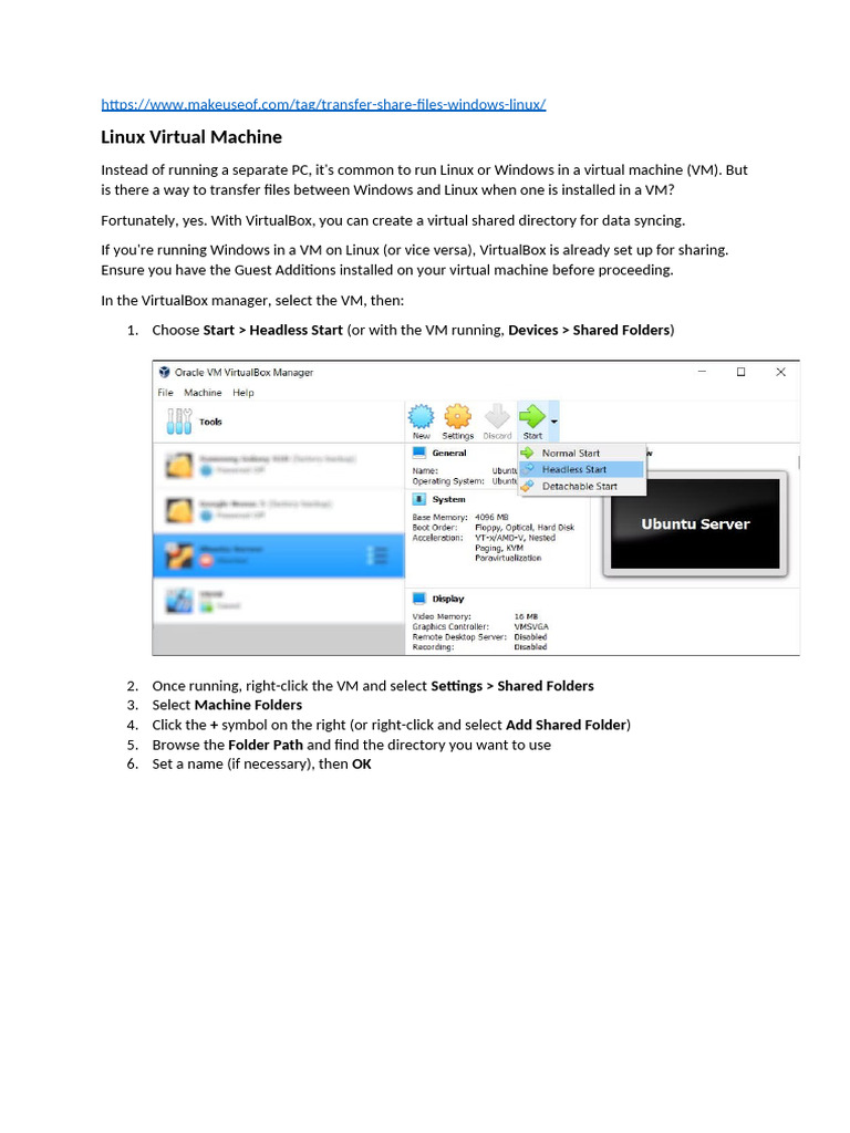 Create Shared Folder Virtual Box | PDF