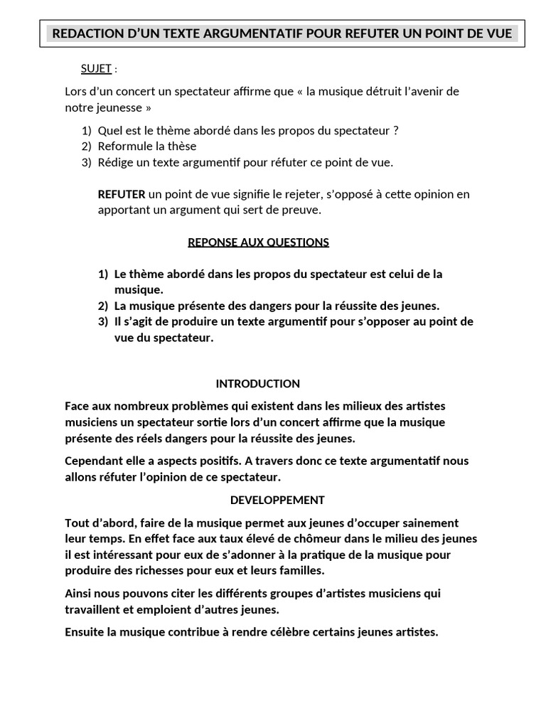 Redaction D'un Texte Argumentif | PDF
