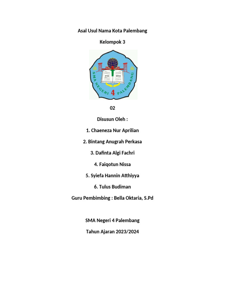 Cover Makalah SMA 4 | PDF