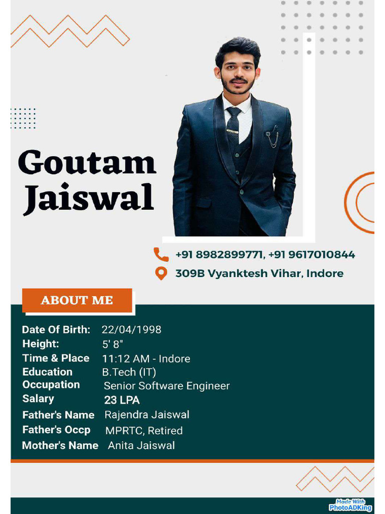 Goutam Jaiswal Biodata | PDF