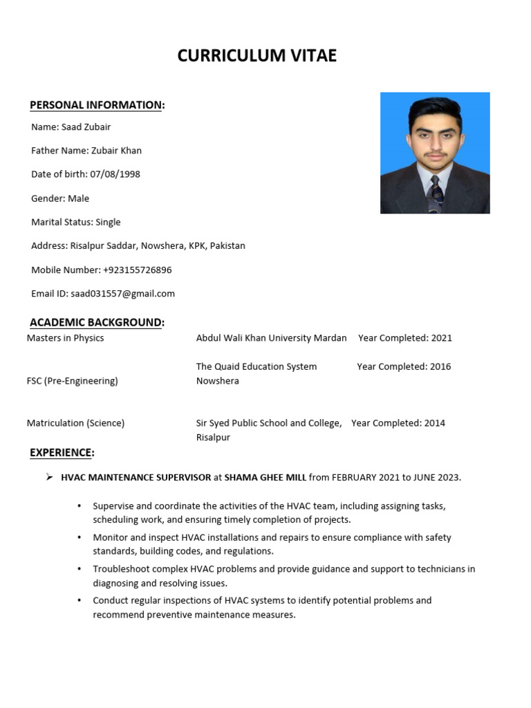 Saad CV 1 | PDF
