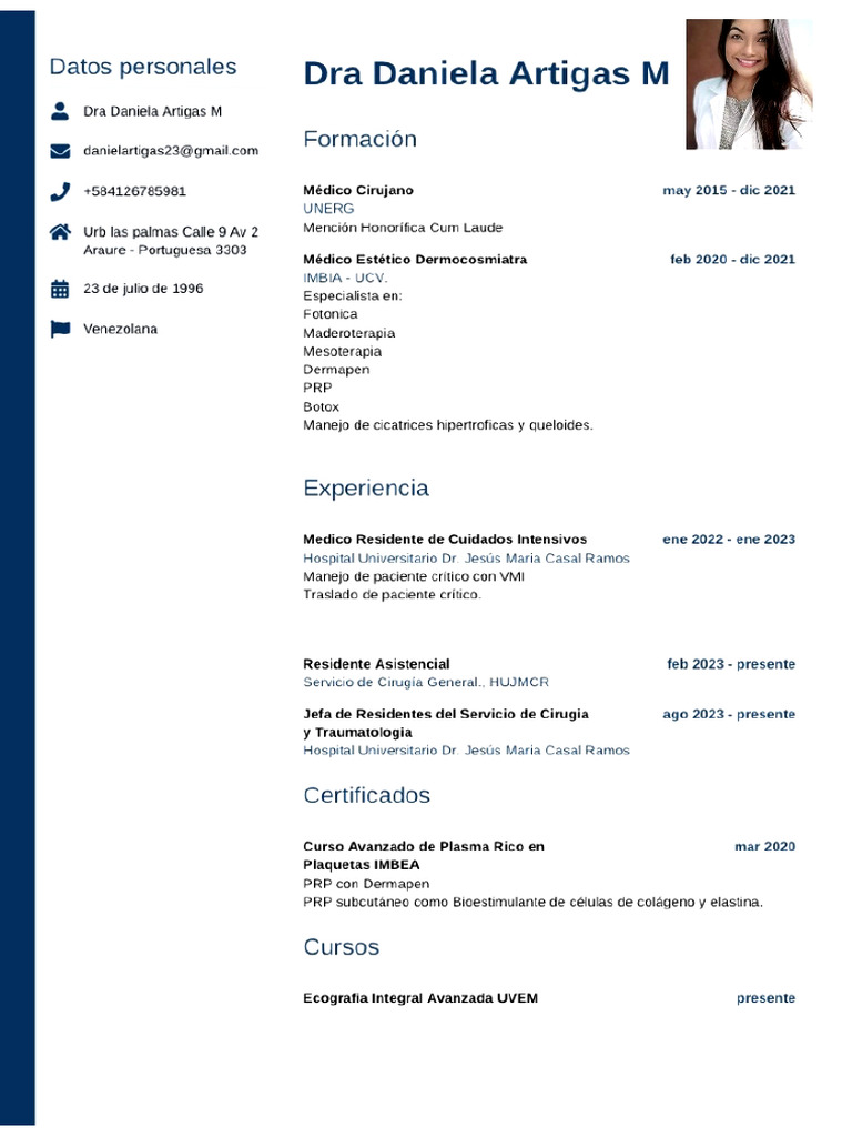 CV Daniela Artigas | PDF