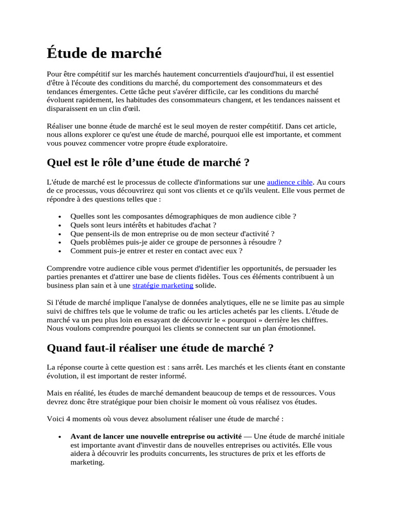 Étude de Marché | PDF