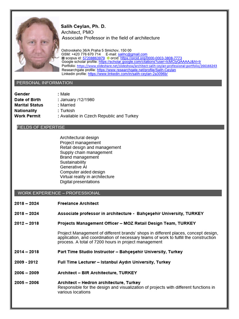 Salih Ceylan Cv 2024 Pro-sum | PDF
