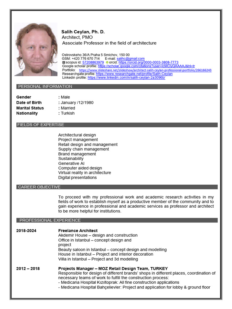 Salih Ceylan CV 2024 Pro | PDF