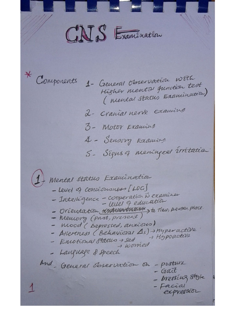 CNS Examination | PDF
