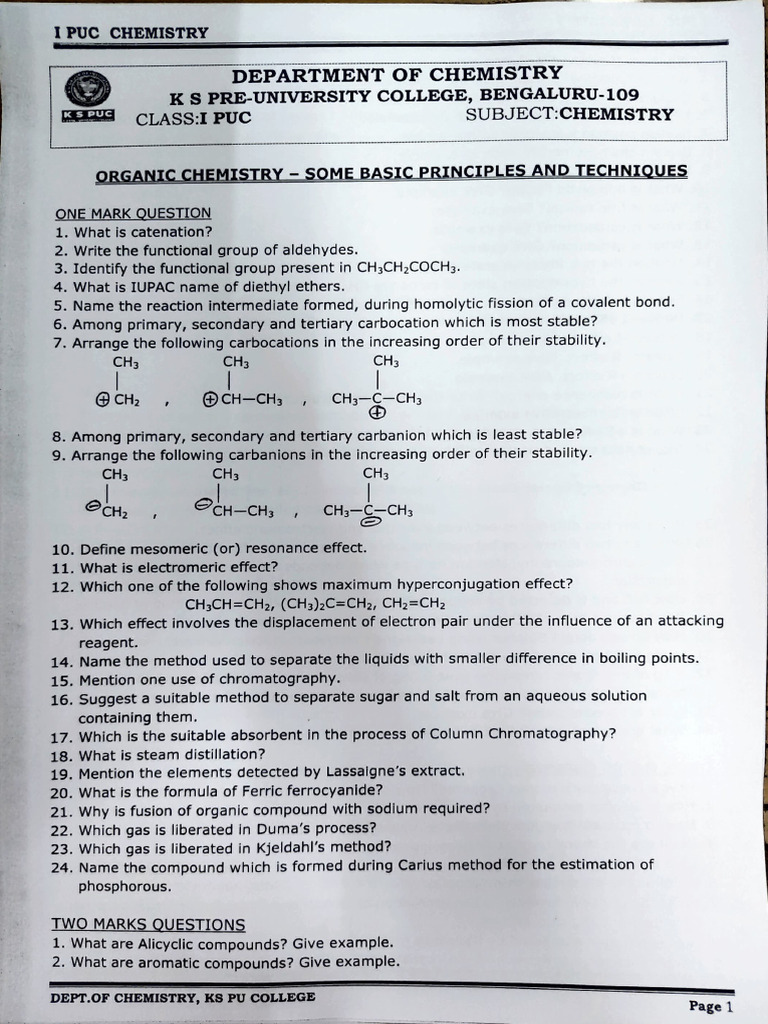 Imp Qns Organic Chemistry | PDF