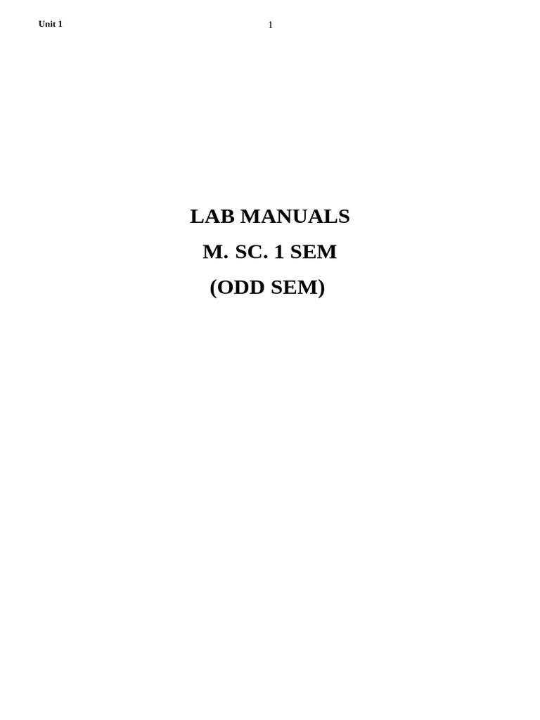 Lab Manuals of M.SC 1 Sem - Akash | PDF