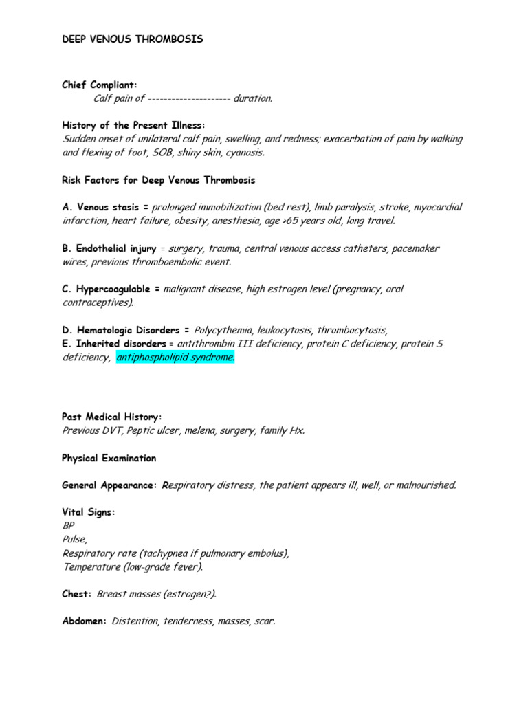 Deep Venous Thrombosis | PDF | Thrombosis | Vein