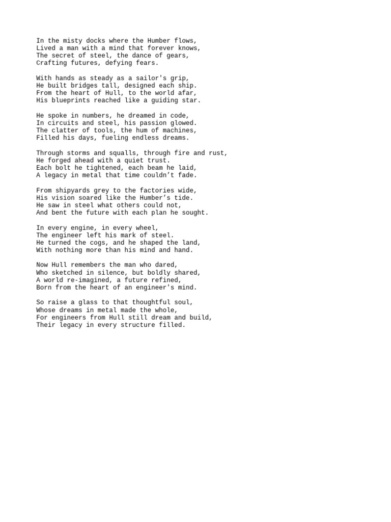 Poem - The Engineer From Hull | PDF
