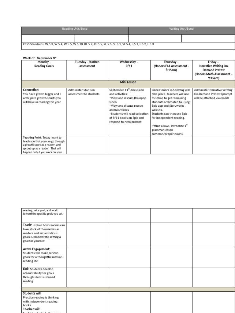 First Full Week of School Plans (Apps Pretests Etc) 24-25 | PDF