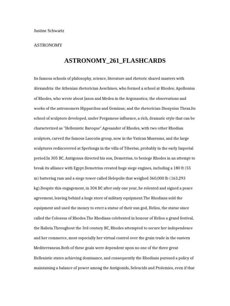 Astronomy 261 Flashcards | PDF
