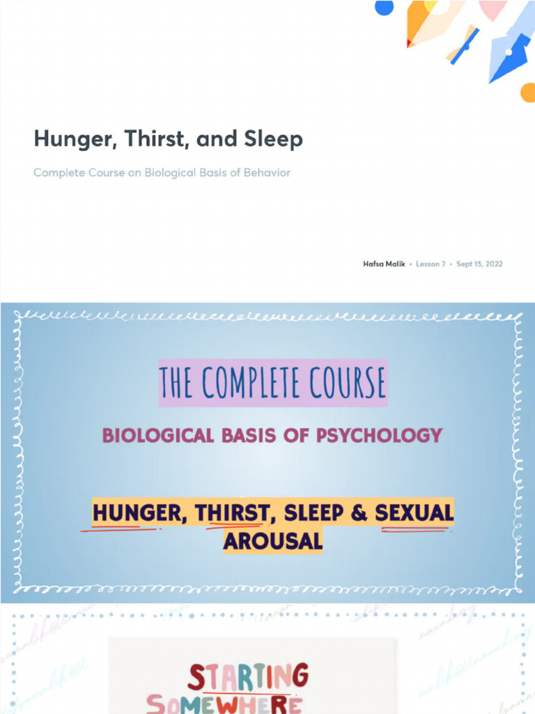 Hunger Thirst and Sleep With Anno | PDF