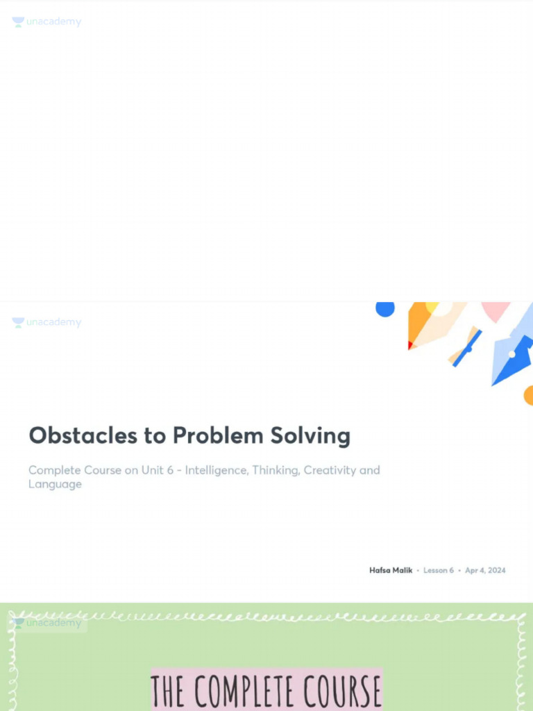 Obstacles To Problem Solving With Anno | PDF