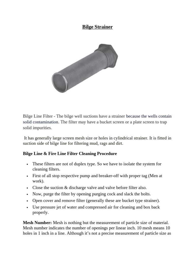 Bilge Strainer | PDF