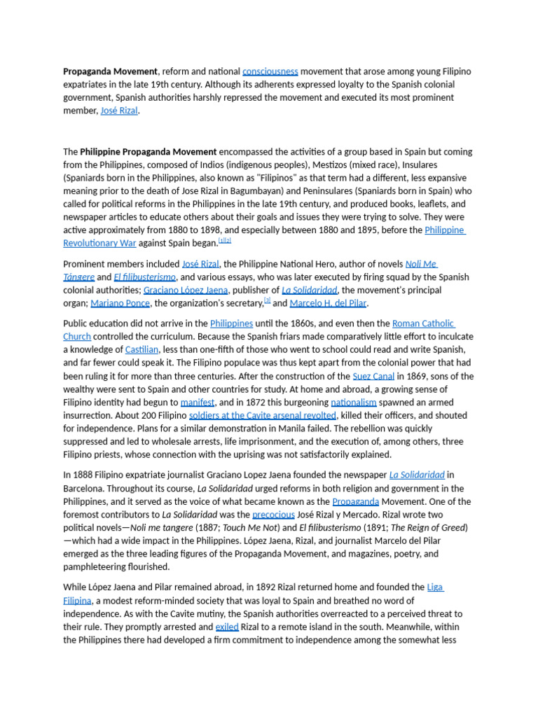 Propaganda Movement 1 | PDF