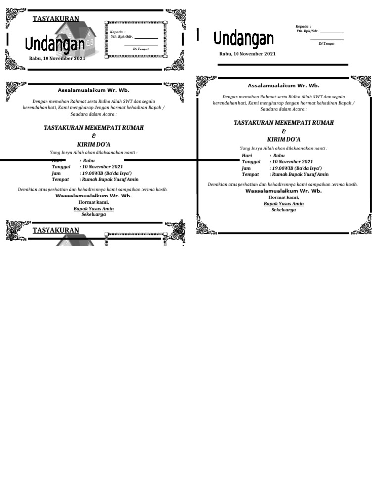 UNDANGAN Menempati Rumah | PDF