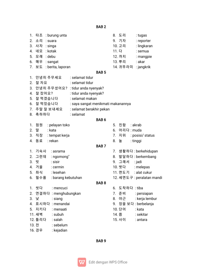 Kosakata Textbook Buku 1 | PDF