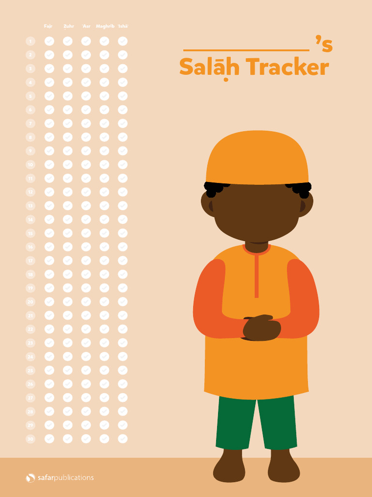 Monthly Salah Tracker Boy 2 Coloured | PDF