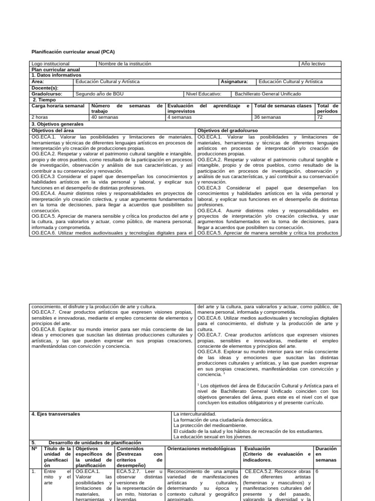 ECA 2 BGU PCA-PUD Seis Unidades | PDF