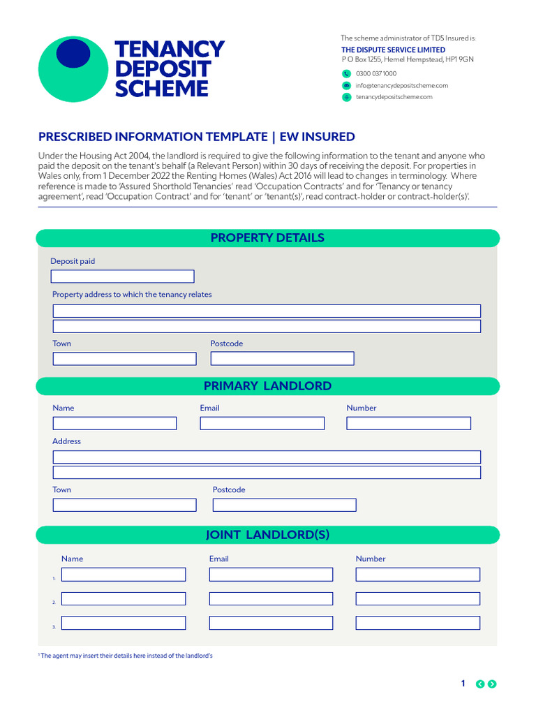 Prescribed Information and Clauses Landlords | PDF