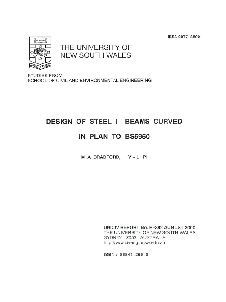 Design of I Beam Curved in Plan BS5950 | PDF