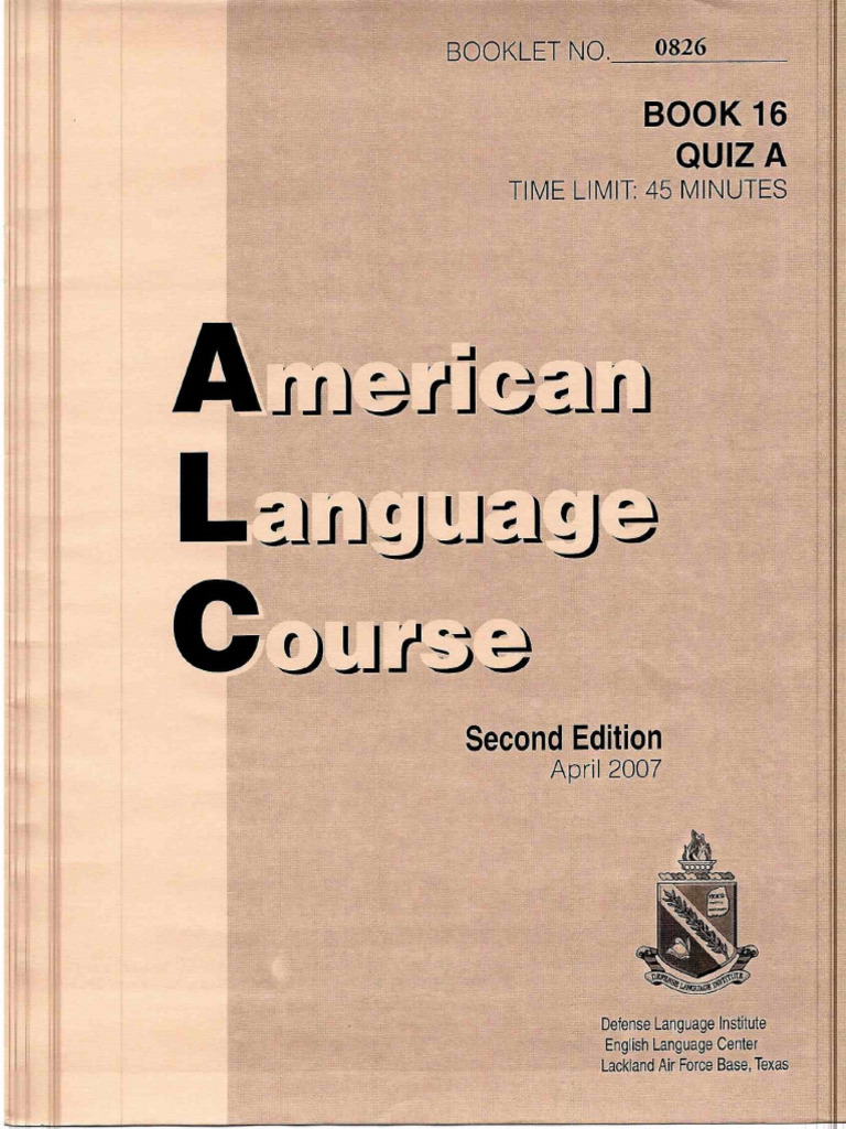 16A - 1 (1) Alc Book Quiz | PDF