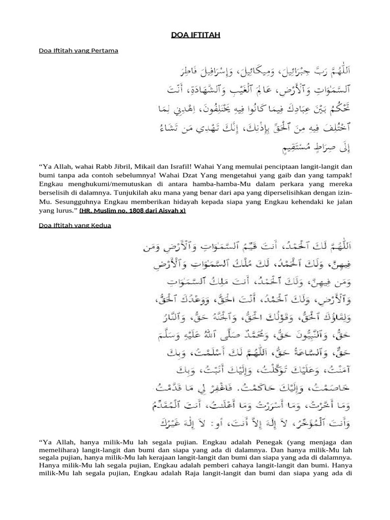 DOA IFTITAH Ada 6 Macam - SF | PDF